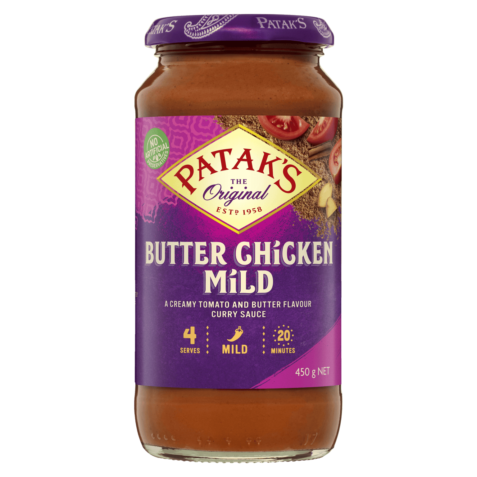 Patak’s Butter Chicken Mild Simmer Sauce 450g - Patak's Indian Curry ...